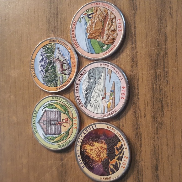 Us Mint | Other | Lot Of 5 Colorized Quarters Highly Collectable Hard ...